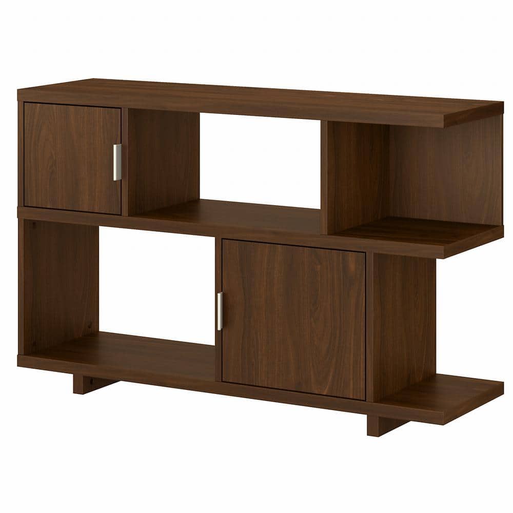 kathy ireland Madison Avenue Low Geometric Bookcase with Doors MDB148MW ...