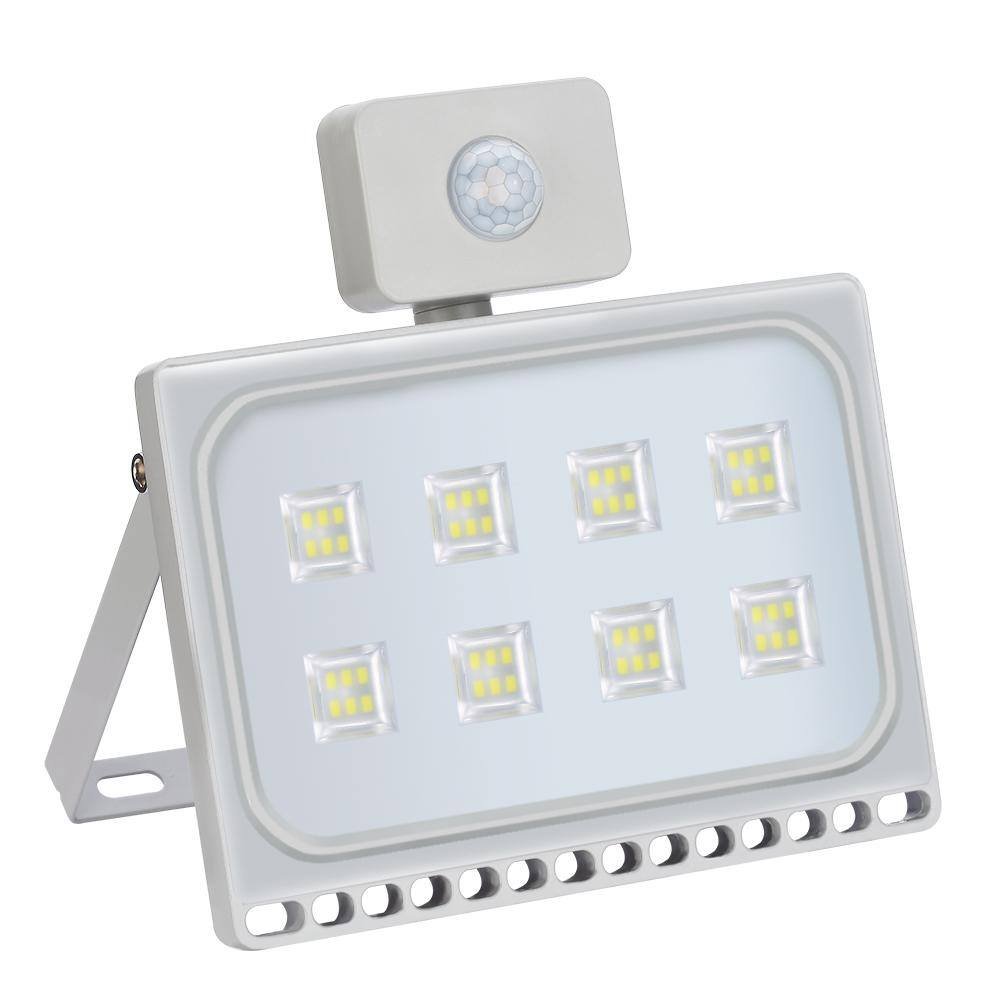 CIPACHO 50-Watt 120-Degree Gray Cool White Light Motion Activated ...