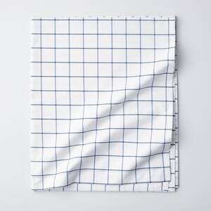 The Company Store Block Plaid Navy 200 Thread Count Yarn-Dyed Cotton ...