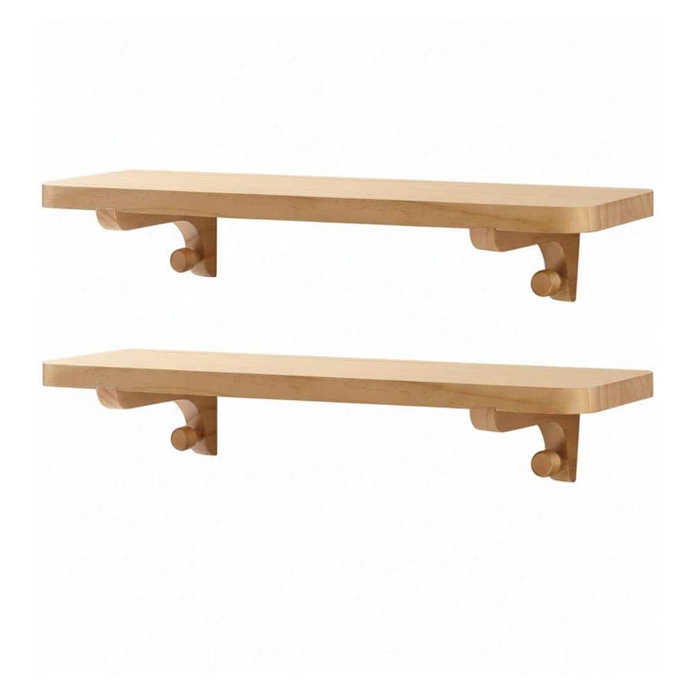 22.6 in. W x 6 in. D Wooden Floating Shelves for Wall, 2 Packs AVNJM5 ...