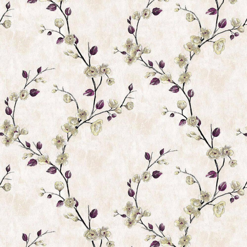 Beige Floral Contact Paper Peel and Stick Wallpaper Roll Set of 5 ...