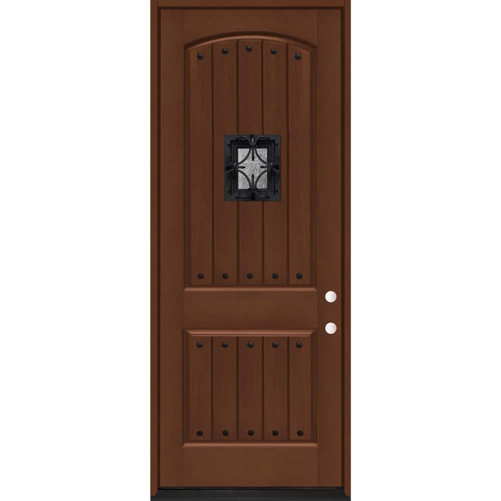 Steves & Sons 36 in. x 96 in. 2-Panel Left-Hand/Inswing Chestnut Stain ...