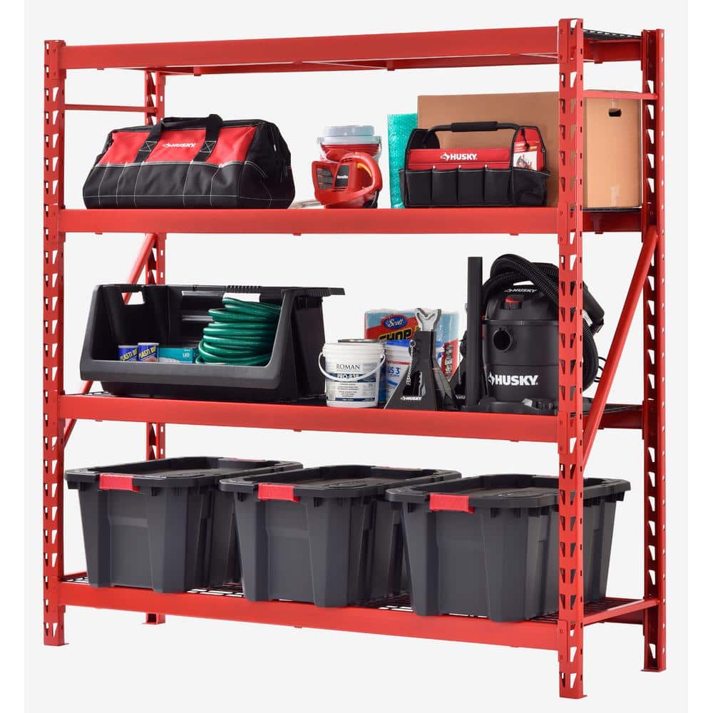 Reviews for Husky Red 4-Tier Heavy Duty Steel Garage Storage Shelving ...