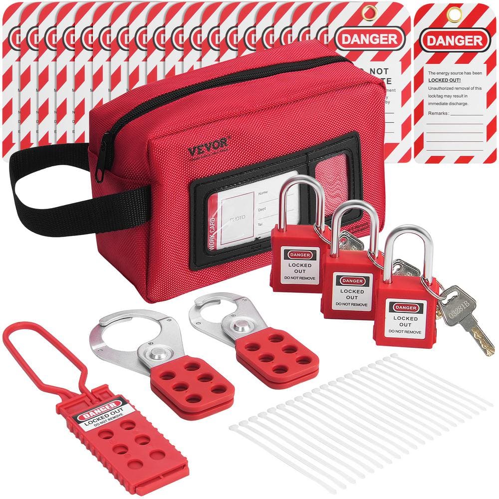 Electric Lockout TRADESAFE Lockout Tagout Group Lock Box & Lock Out Tag Out Hasp Bundle ...