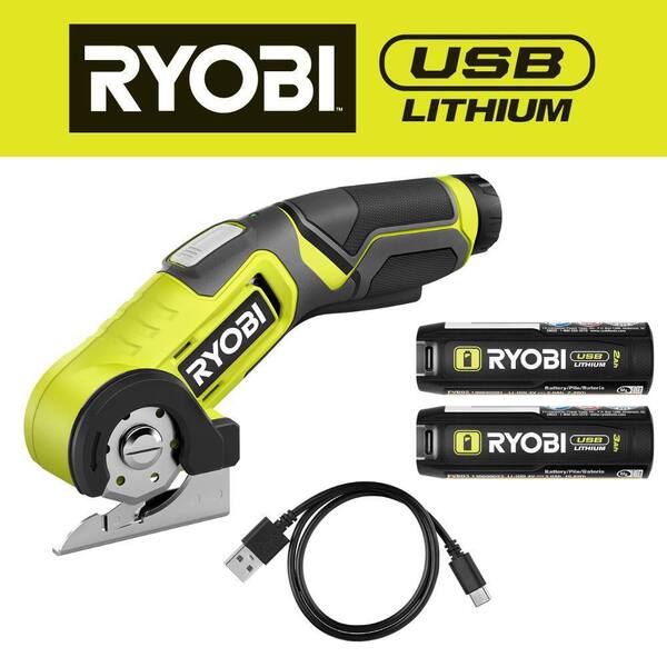 RYOBI USB Lithium Power Cutter Kit with 2.0 Ah USB Lithium Battery ...