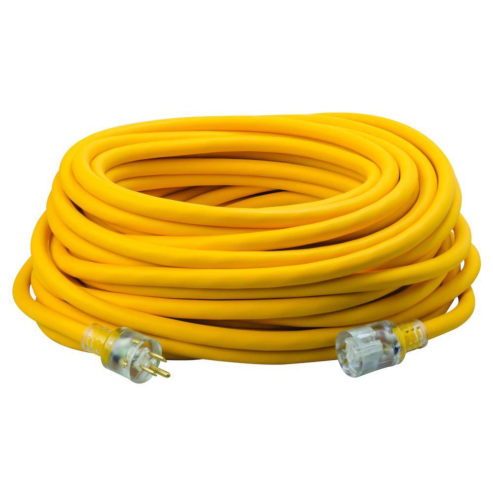 Southwire 100 ft. 12/3 SEOOW Yellow Polar/Solar Standard Extension Cord ...