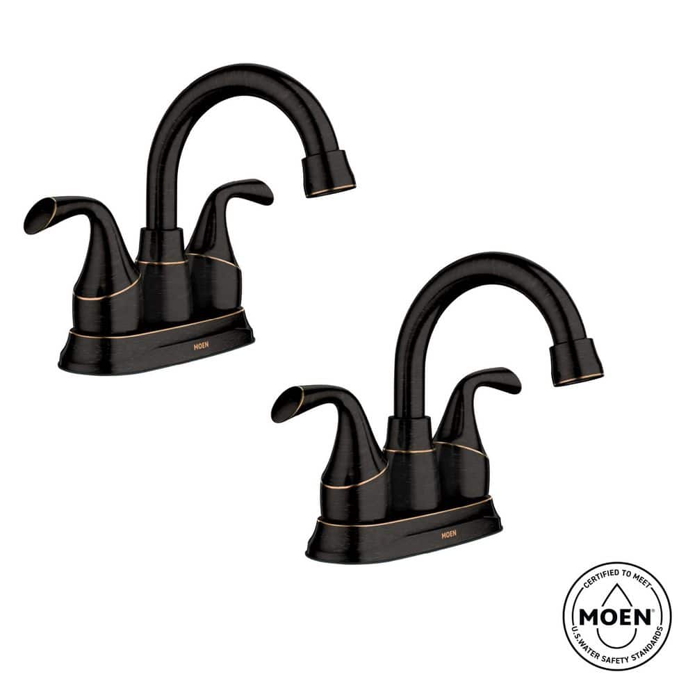 MOEN Idora 4 in. Centerset 2-Handle Bathroom Faucet in Mediterranean ...