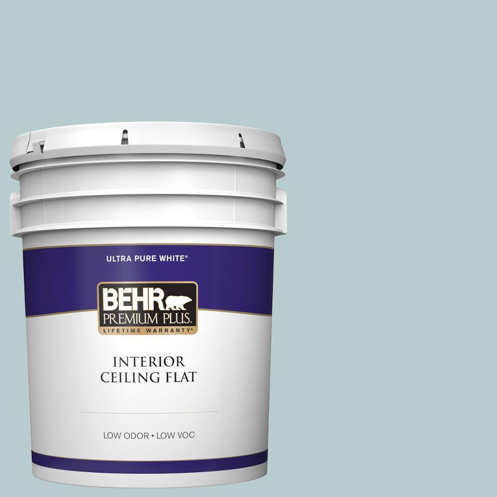 BEHR PREMIUM PLUS 5 gal. #MQ3-54 Dayflower Ceiling Flat Interior Paint ...