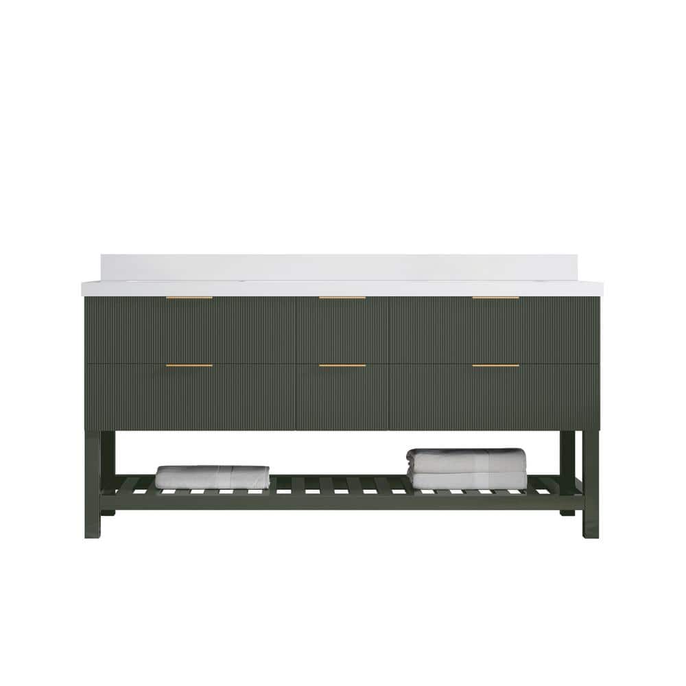 Willow Collections Catalina 72 in. Double Sink Freestanding Pewter ...