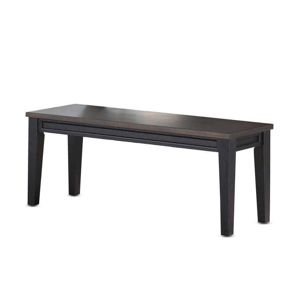 Steve Silver Raven Noir Two Tone Ebony and Driftwood Noir Bench RN500B ...