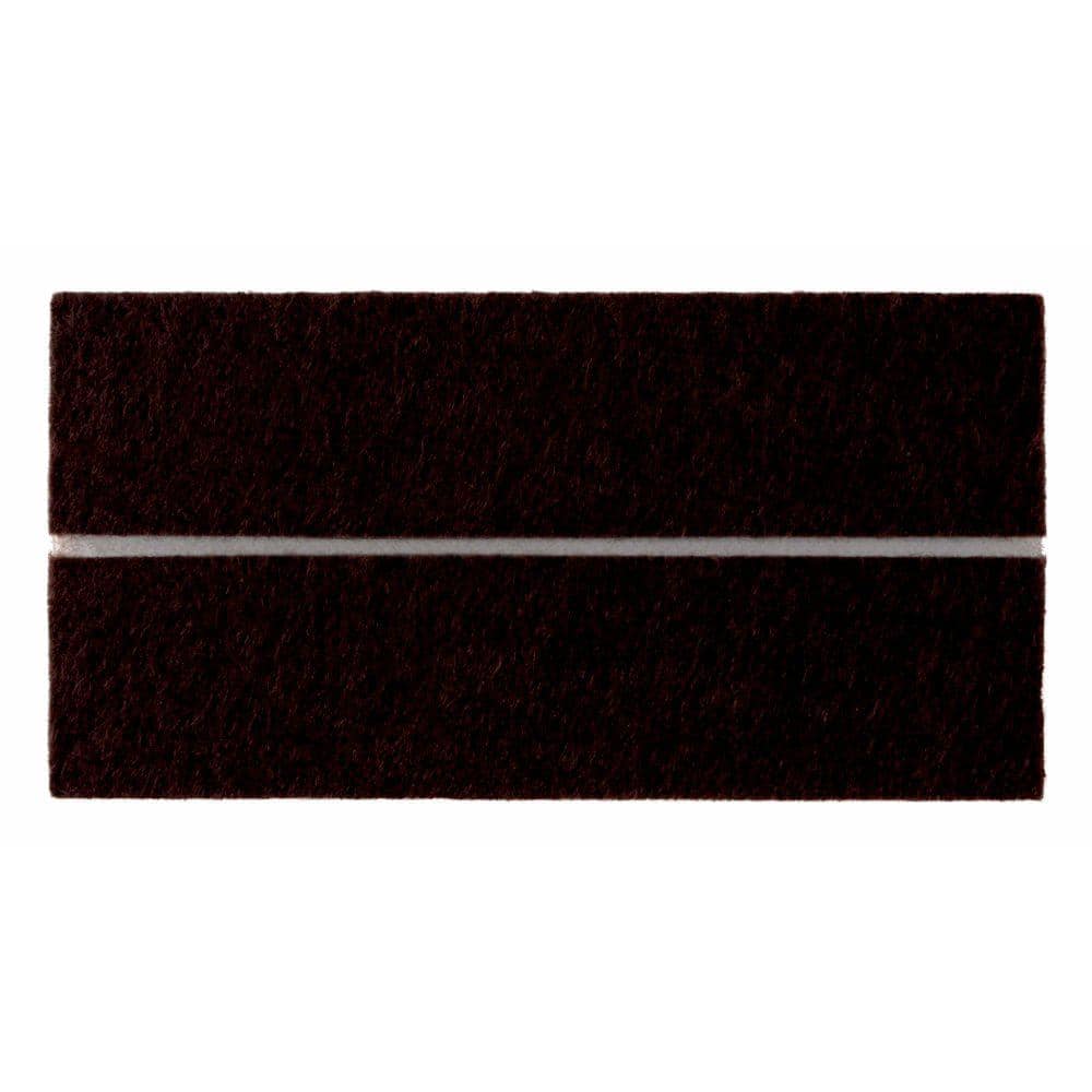 Scotch 1 in. x 4 in Brown Rectangle Felt Pads (12-Pack) SP829-NA - The ...