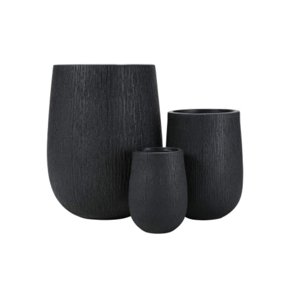 Lightweight MGO Outdoor Planter Set of 3,Modern Stone-Look Textured ...