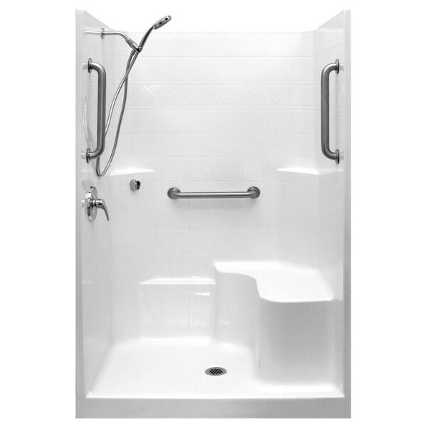 Ella Classic-SA 37 in. x 48 in. x 80 in. 1-Piece Low Threshold Shower ...