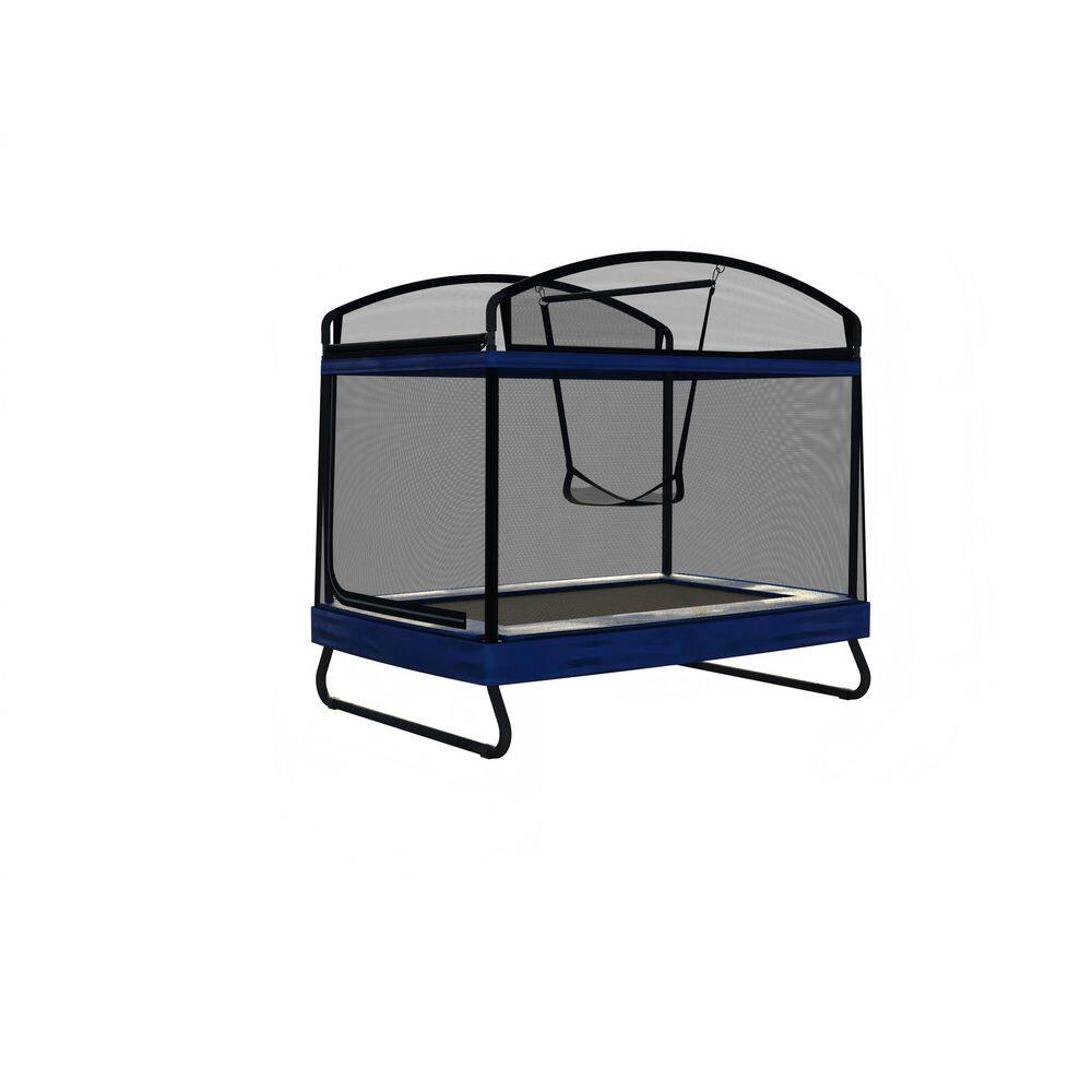 Trampoline Black and Blue, Rectangular Tumbling Trampoline 2071-P320537 ...
