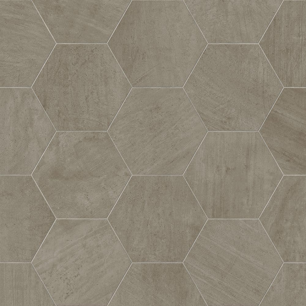 Corso Italia Hexagon Smoke Matte 8.5 in. x 10 in. Concrete Look ...