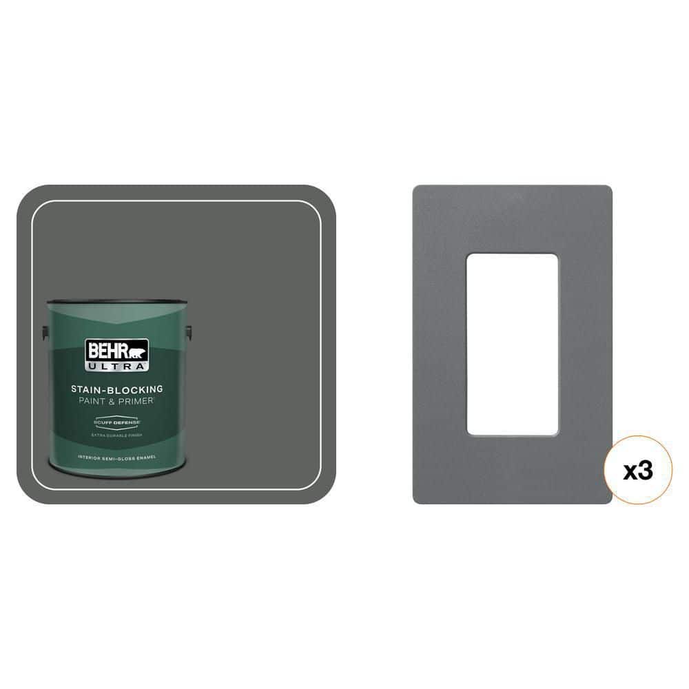 1 gal. #N460-6 Hematite Semi-Gloss Enamel Interior Paint and Primer ...