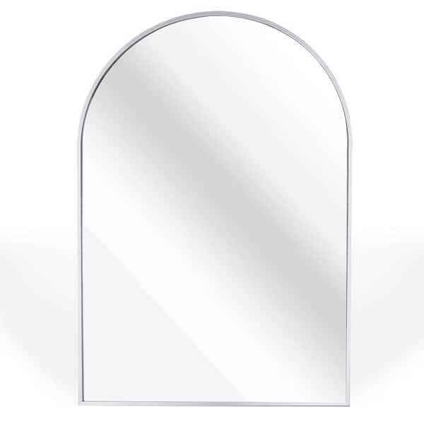 Silver 24 in W x 36 in. H Classic Arched Aluminium and MDF Framed ...
