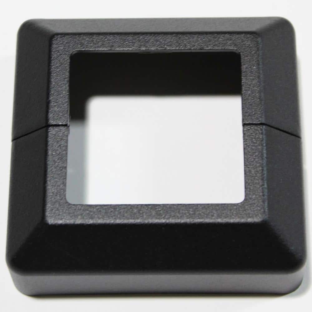 Vista 1 in. H x 4 in. W Black Post Aluminum Base Plate Cover for 2 in ...
