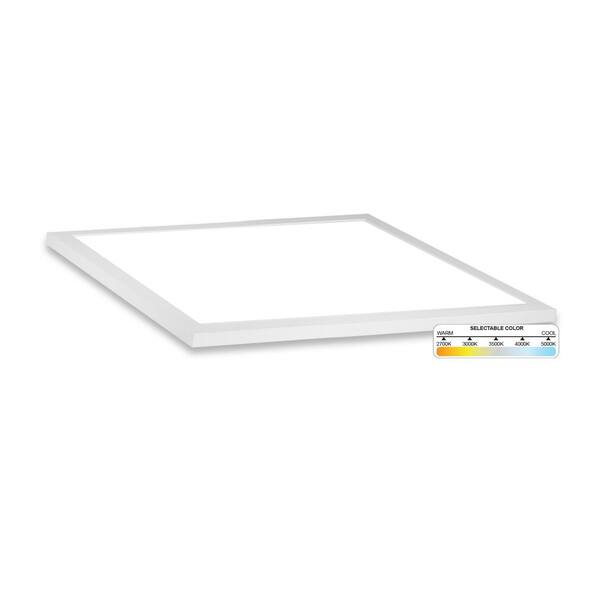 NuWatt 1 ft. x 1 ft. White Surface Mount Panel Integrated LED 18-Watt ...