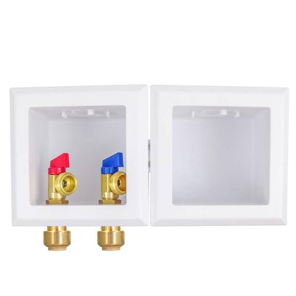 PLUMBFLEX 1/2 in. Push-Fit Brass Valve Fittings in White ABS Plastic ...