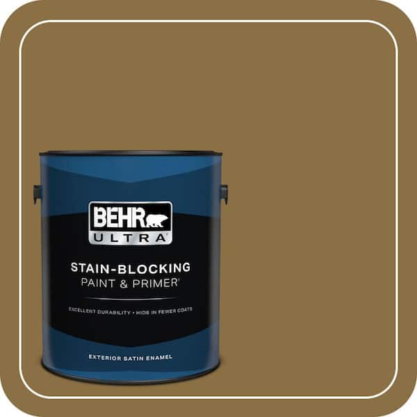 BEHR ULTRA 1 gal. #330F-7 Nutty Brown Satin Enamel Exterior Paint ...