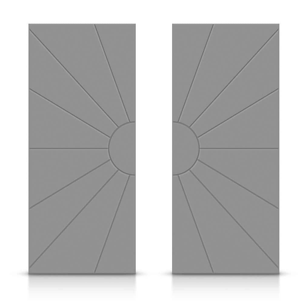 CALHOME 60 in. x 96 in. Hollow Core Light Gray Painted Composite MDF ...