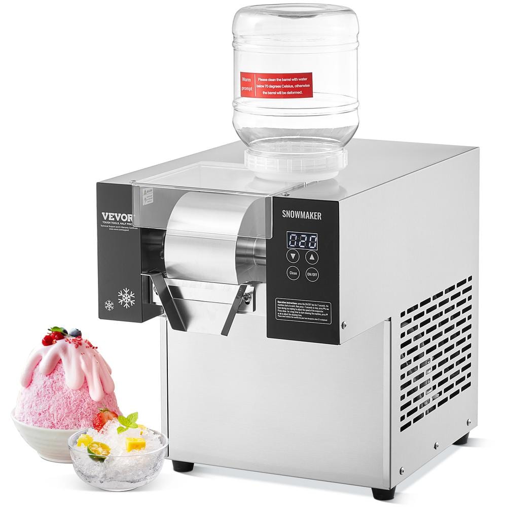 VEVOR 4409 oz. /24 H Commercial Snowflake Ice Machine Silver Snow Cone ...