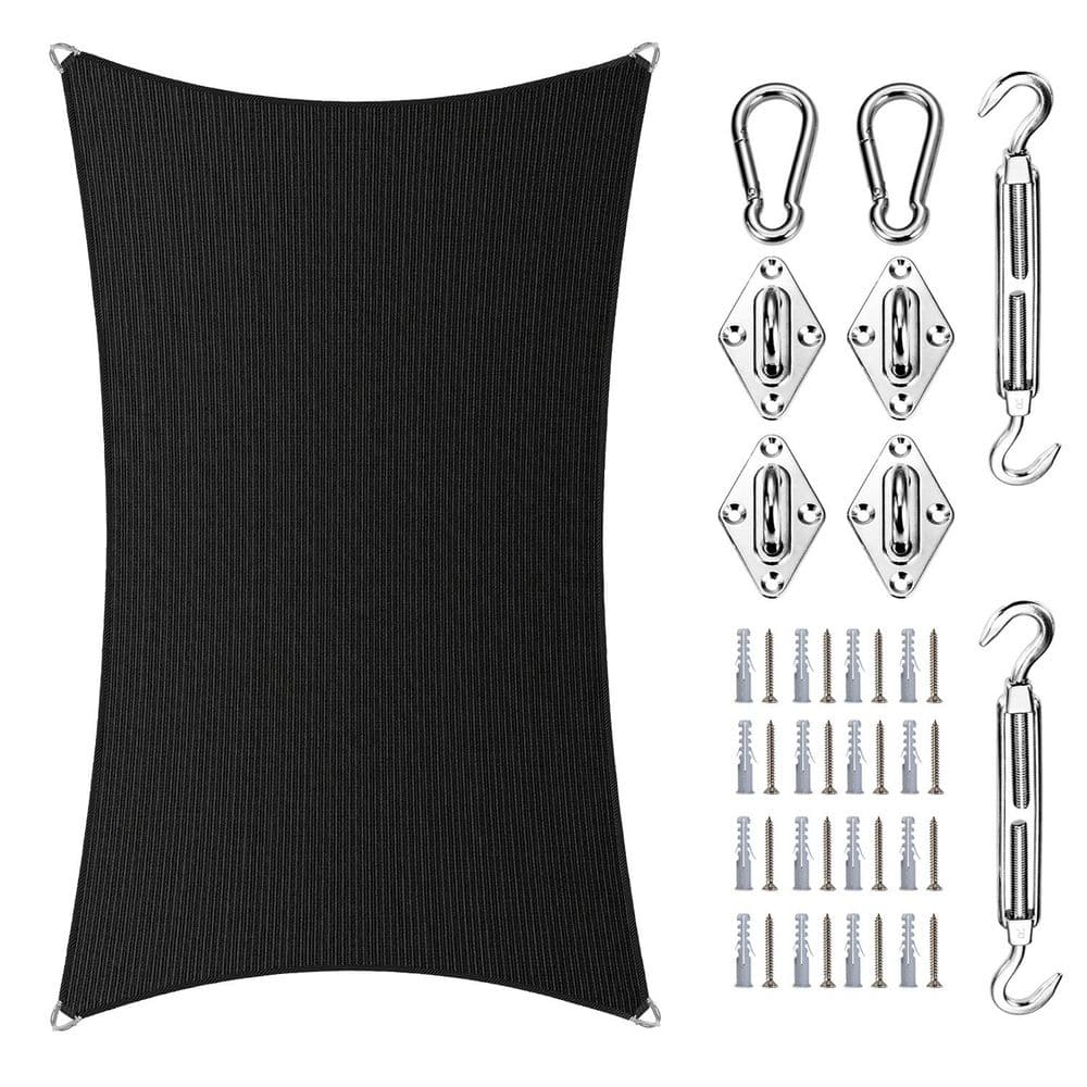 AMGO 22 ft. x 24 ft. Rectangle Pro Ring Sun Shade Sail with Hardware ...