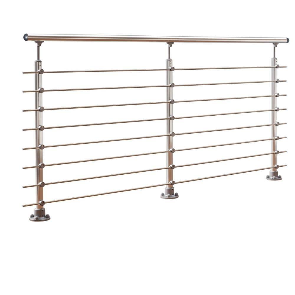 Dolle Prova 36 in. H x 79 in. W Brushed Silver Aluminum Stair Railing ...