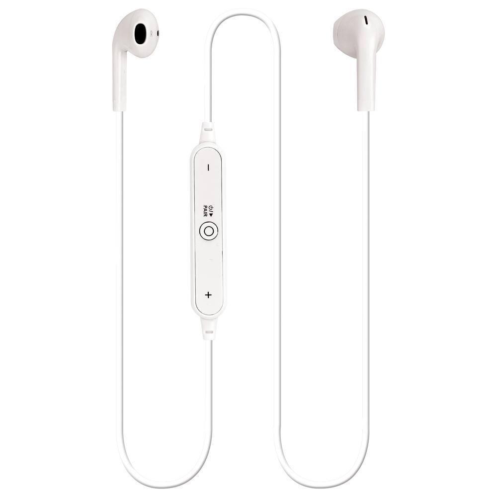 iLive Bluetooth Wireless Earbuds with In-Line Volume/Controls, White ...