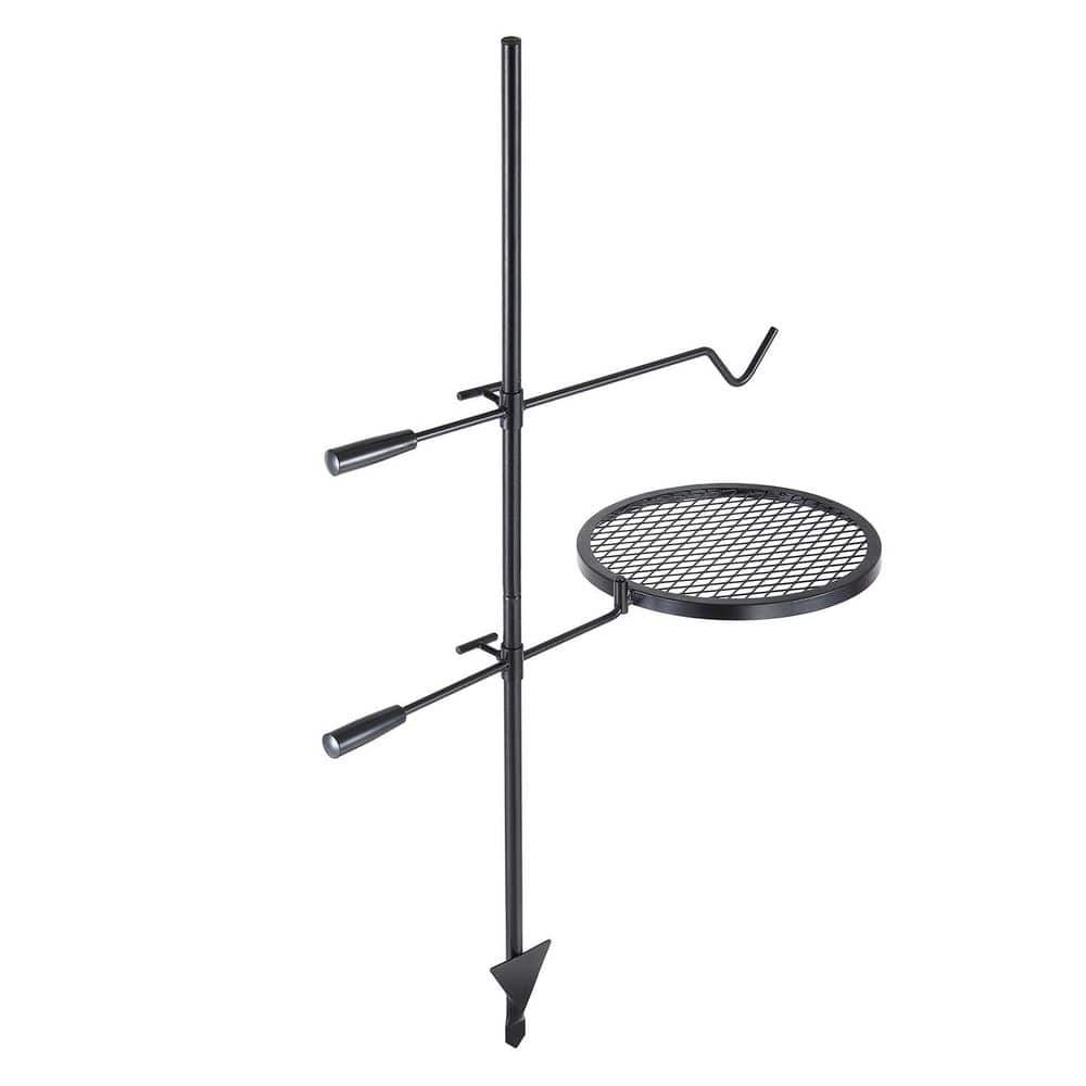 SKYSHALO Swivel Campfire Grill, 360° Adjustable Open Fire Outdoor Cooking Equipment, Fire Pit ...