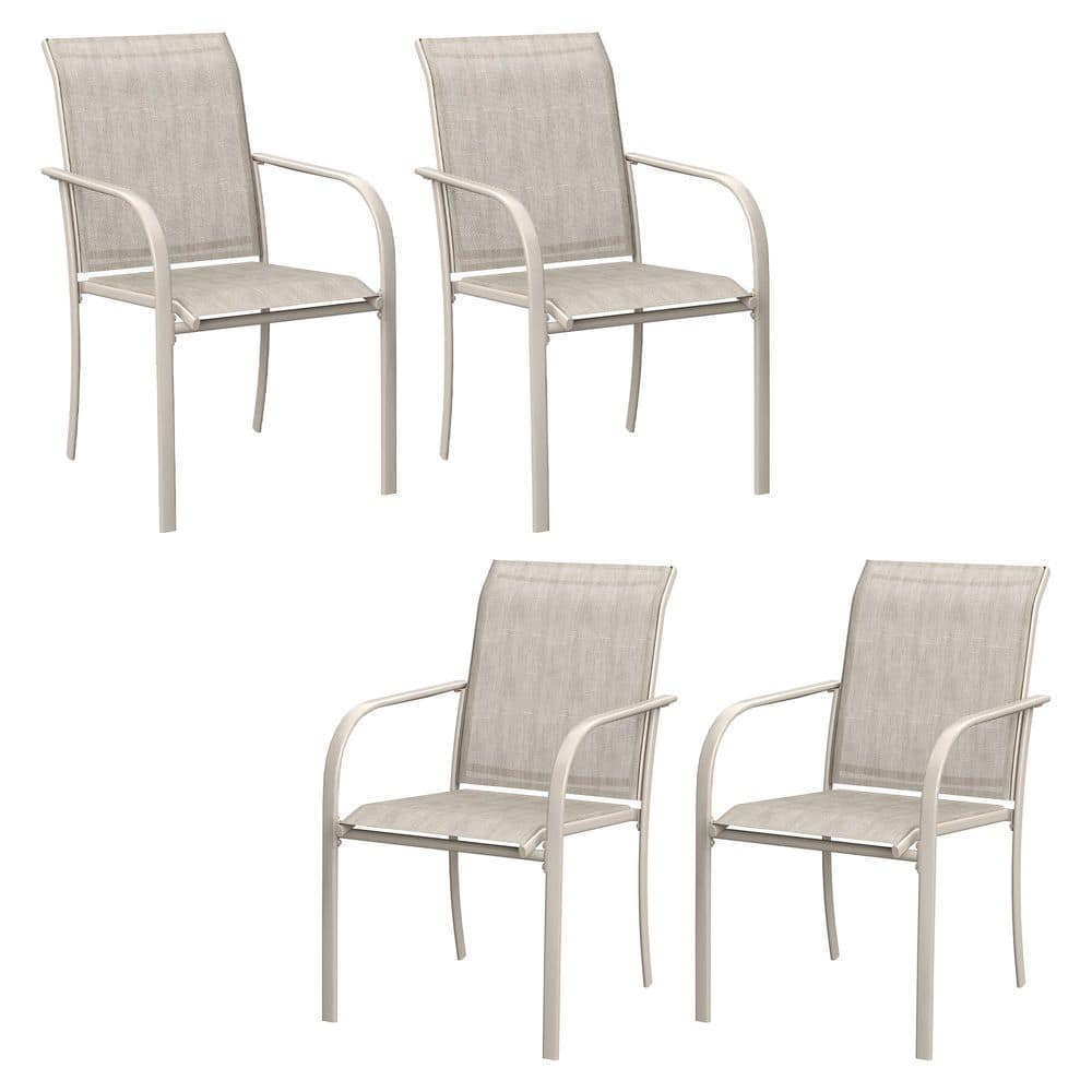 Reviews for Erovio 4-Piece Stackable Outdoor Dining Chairs with Rust ...