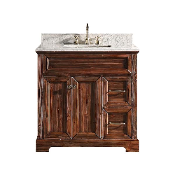 Tatahance 36 in. W x 22 in. D x 36 in. H Bath Vanity in Brown with ... Tatahance 36 in. W x 22 in. D x 36 in. H Bath Vanity in Brown with ...