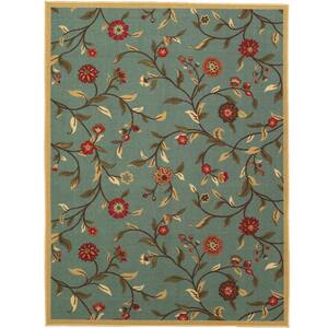 Ottomanson Ottohome Collection Non-Slip Rubberback Floral Leaves 2x5 ...