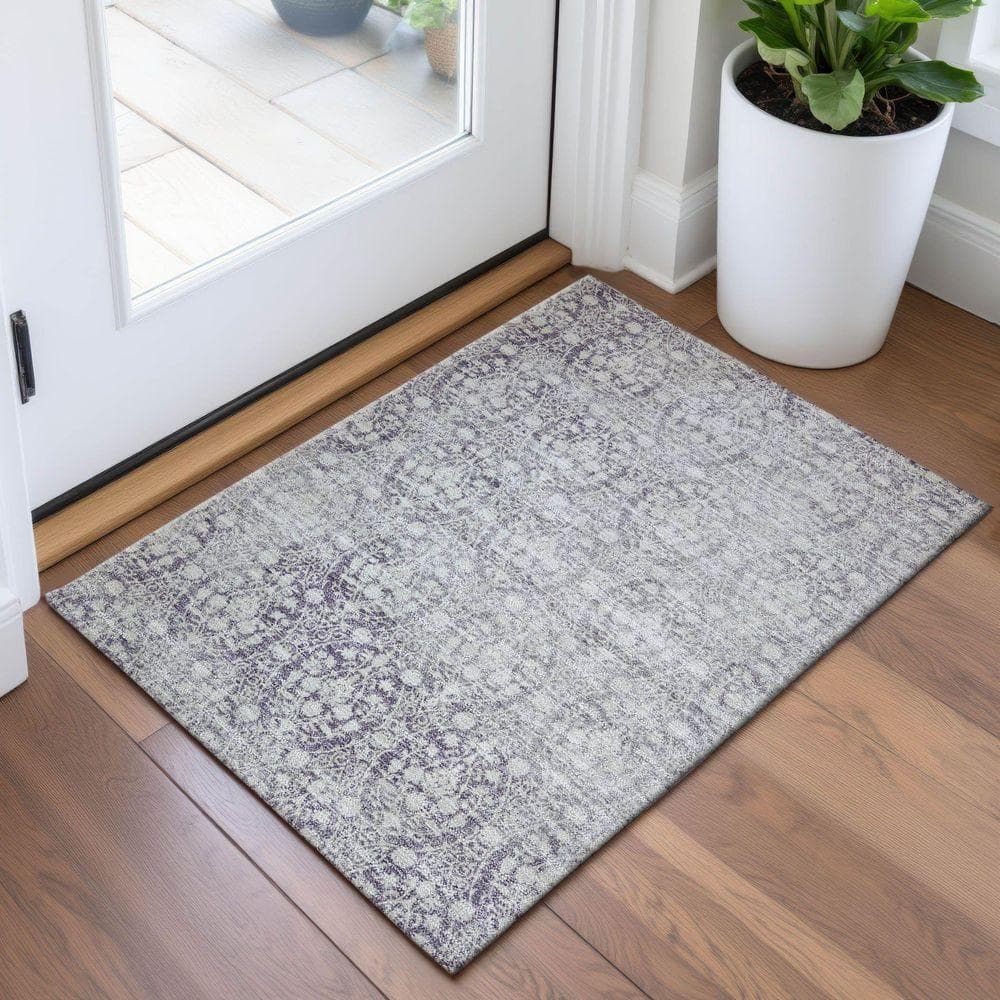 Addison Rugs Mayfield Premium Machine Washable Abstract AMF1231 Plum 2 ...