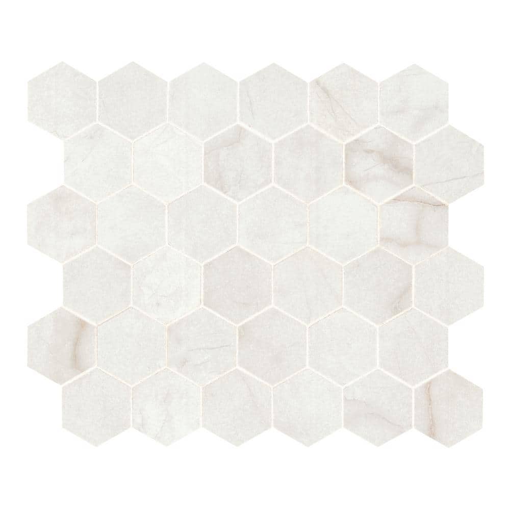 MSI Take Home Tile Sample-Brighton Gold White Hexagon 4 in. x 4 in ...