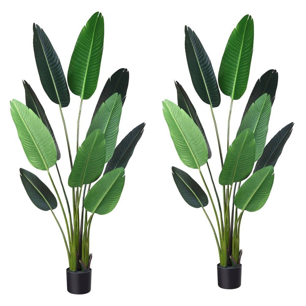 DR.Planzen 5 ft. Artificial Bird of Paradise Plant with 10-Trunks ...