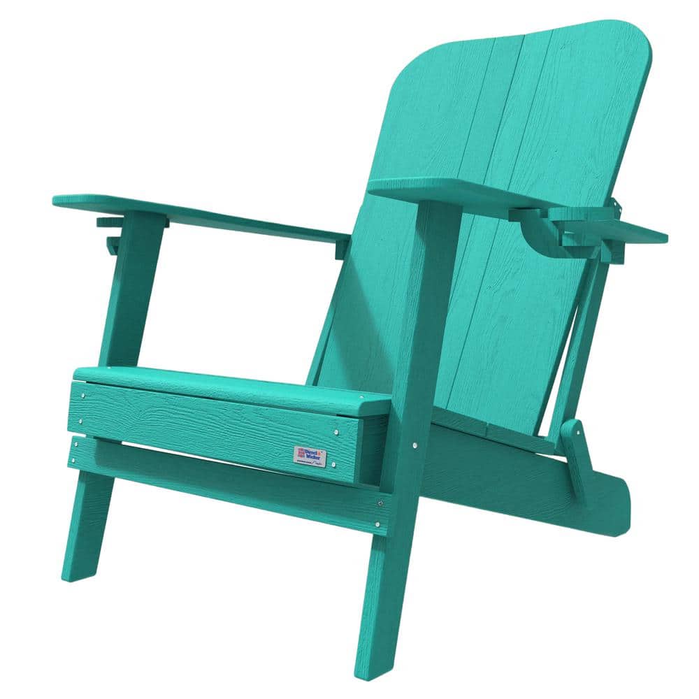 Cubilan Classic Folding Green Adirondack Chair (Set of 1) Outdoor ...