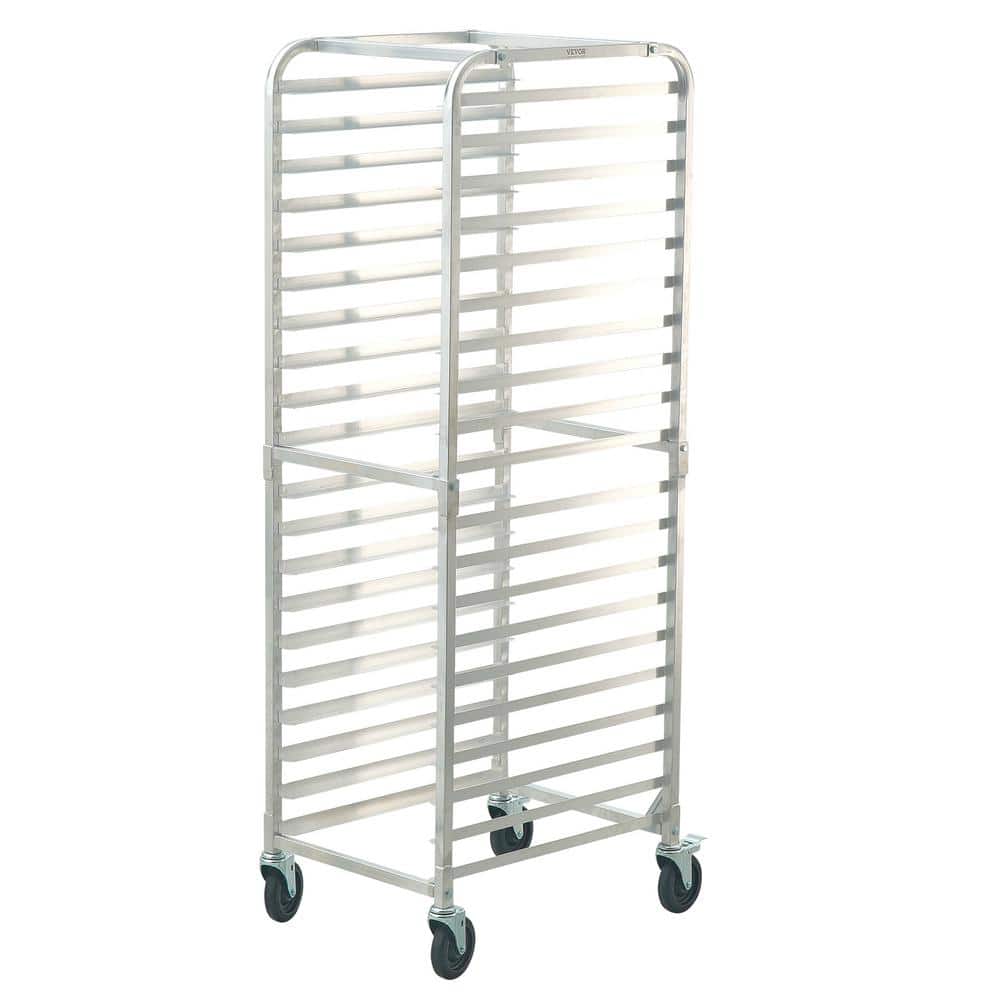SVOPES 20-Tier Bun Pan Rack, Aluminum Bakery Storage Trolley with Brake ...
