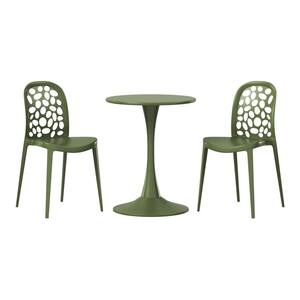 WESTIN OUTDOOR Frond and Form Outdoor Patio Modern 3-Piece Round HDPE ...