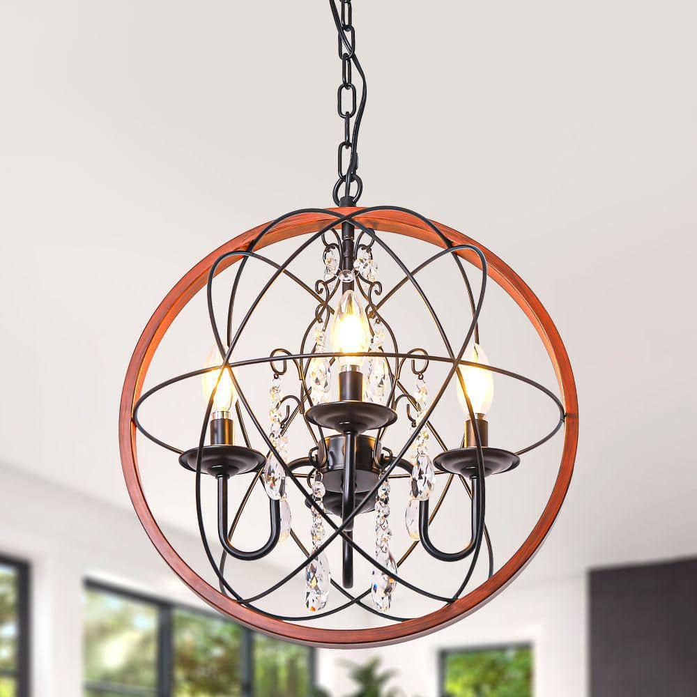 Oaks Aura Boswell 4 Light Black Glam Crystal Modern Farmhouse Global ...