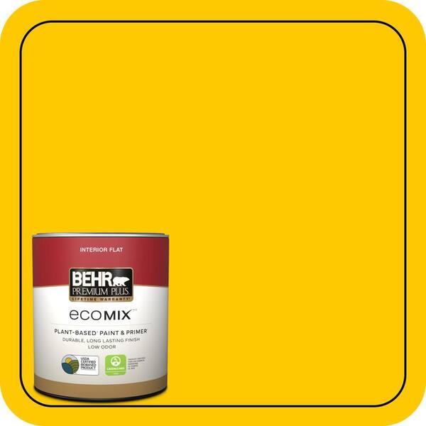 BEHR PREMIUM PLUS 1 qt. #S-G-380 Sunny Summer Flat EcoMix Plant-Based ...