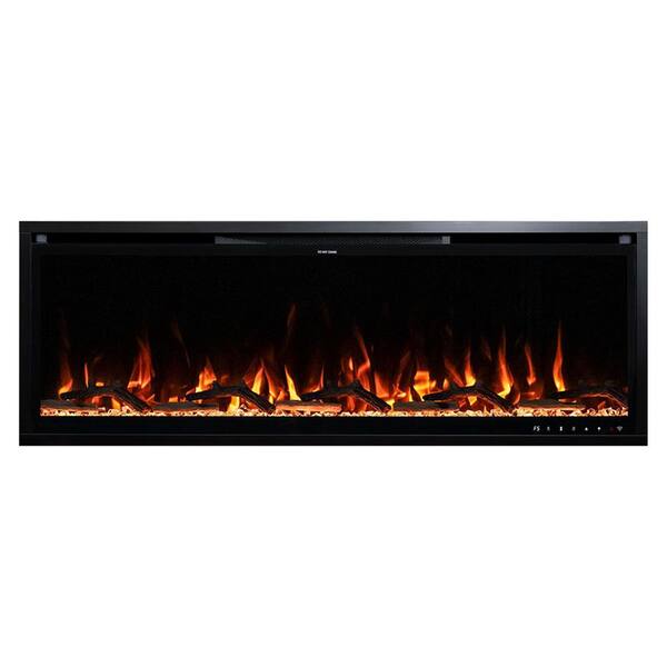 Modern Ember Aerus 50 in. Wall-Mounted Smart Electric Fireplace Heater ...