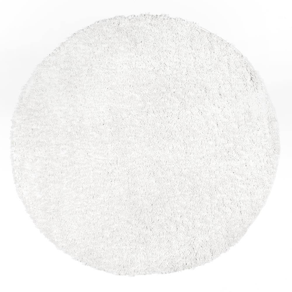 StyleWell Casual Plush Shag Neva Ivory 5 ft. Round Area Rug KKBL01A ...