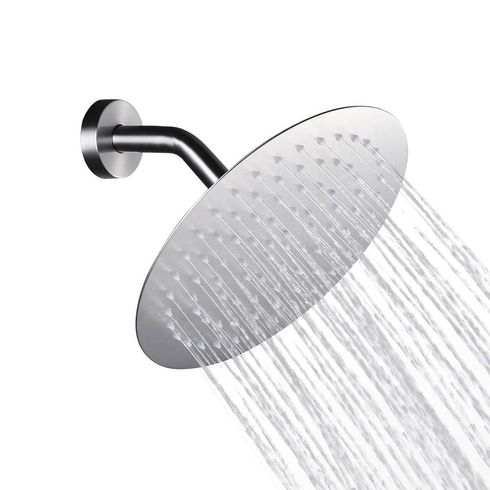 WOWOW 1-Spray Patterns with 1.8 GPM 12 in. Wall Mount Rain Fixed Shower ...
