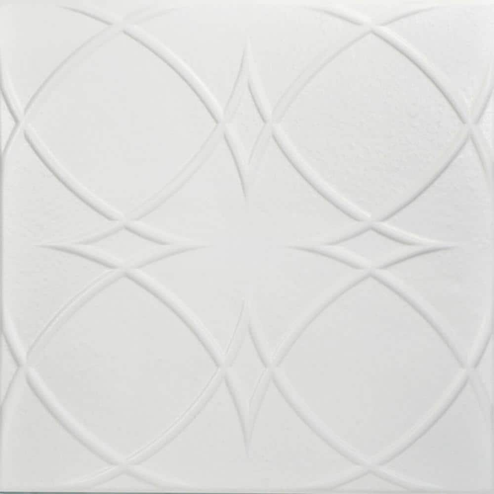 A La Maison Ceilings Circles and Stars White Heron 1.6 ft. x 1.6 ft ...