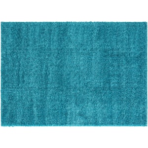 LUXE WEAVERS Plush Collection Tan 5x7 Fuzzy Solid Shag Polypropylene ...