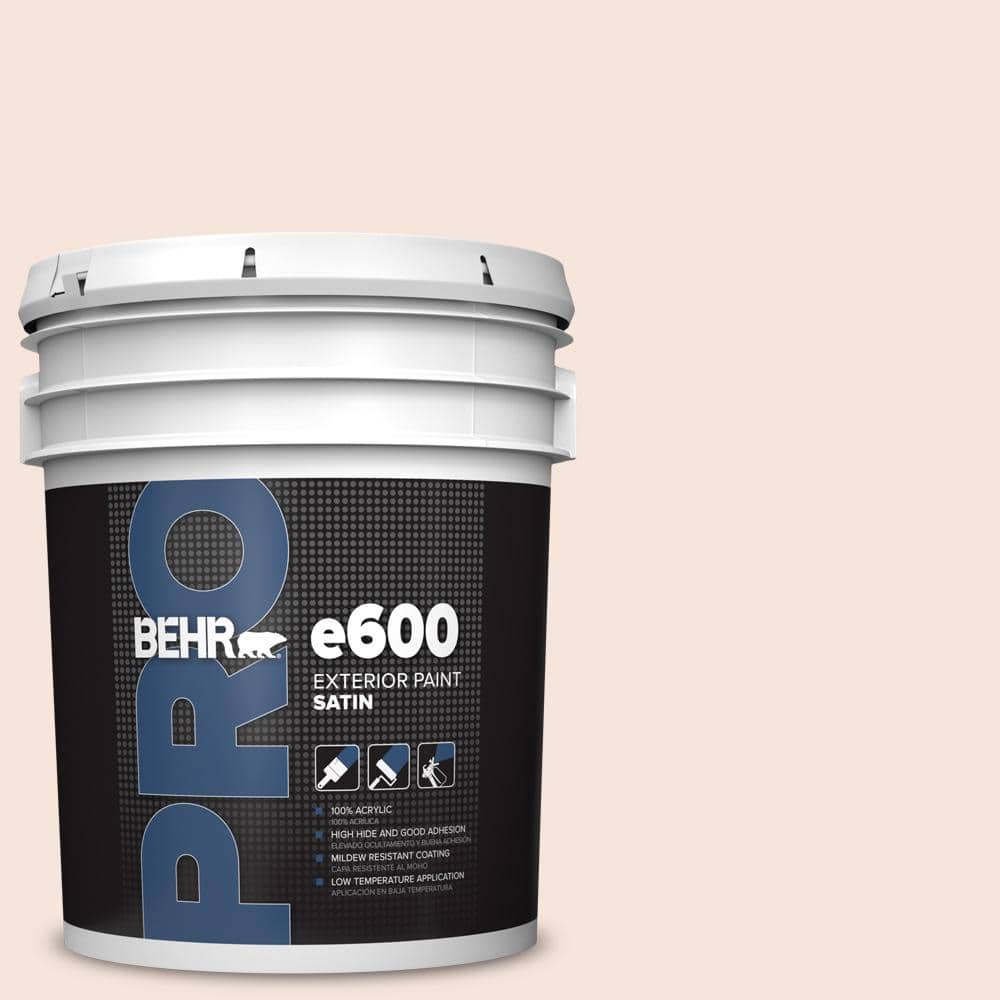 BEHR PRO 5 gal. #W-D-120 Bleached Shell Satin Exterior Paint PR64005 ...
