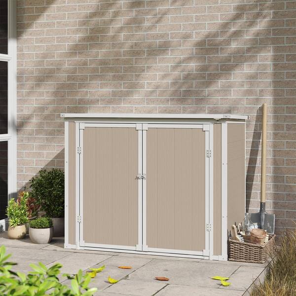 ELPOSUN 4.7ft. W x 2.5ft. D Plastic Shed with Hydraulic Gas Springs and ...