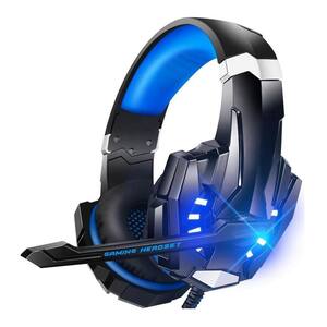 Blue Wired Noise Cancelling Over The Ear Headphones